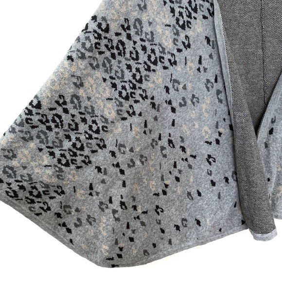 CAbi | Jackets & Coats | Cabi Gigi Grey Leopard Sweater Cape | Poshmark